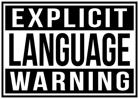Explicit Language Warning Poster Picture Metal Print Paint By