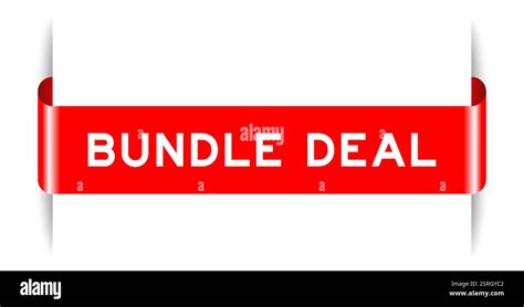 Red Color Inserted Label Banner With Word Bundle Deal On White Background Stock Vector Image