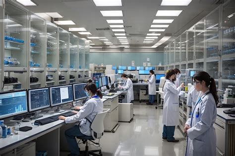 Premium Ai Image Bioinformatics Laboratory Futuristic Science Lab