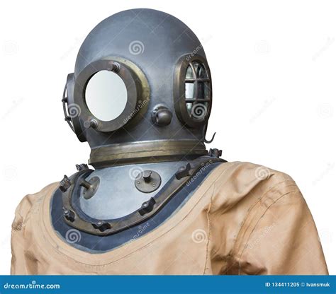 Old Vintage Suit Of A Diver Isolated On White Stock Image Image Of