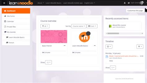Moodle Dashboard