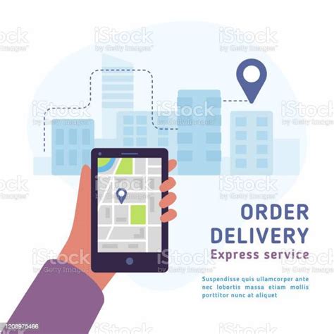 배달 소포 Gps 추적 주문 평면 디자인 벡터 일러스트 대형에 대한 스톡 벡터 아트 및 기타 이미지 대형 도로 디자인 Istock