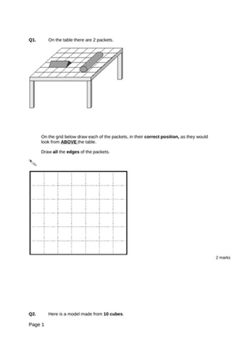 3d Shapes Levelled Sats Questions Teaching Resources