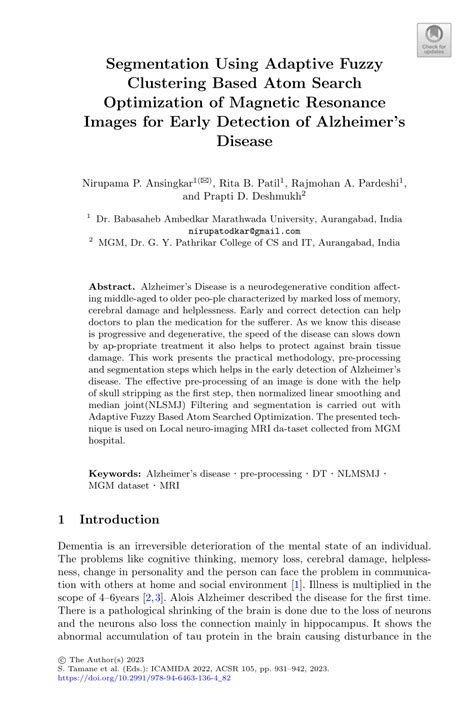 Pdf Segmentation Using Adaptive Fuzzy Clustering Based Atom Search Optimization Of Magnetic