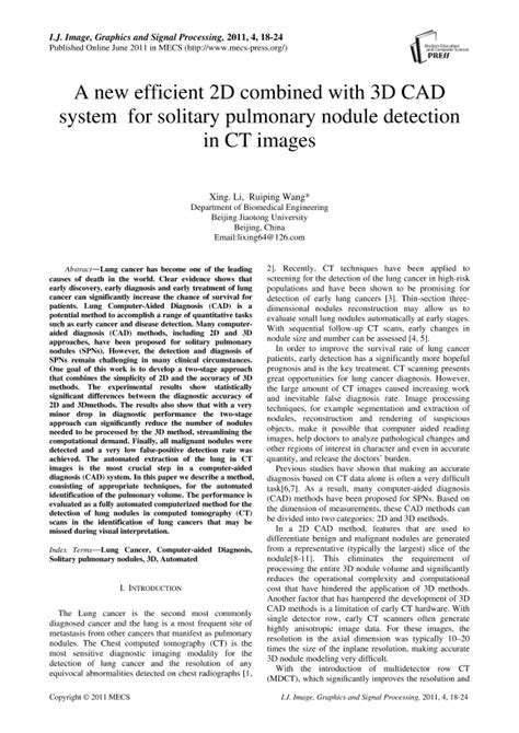 A New Efficient 2d Combined With 3d Cad System For Solitary Pulmonary Nodule Detection In Ct