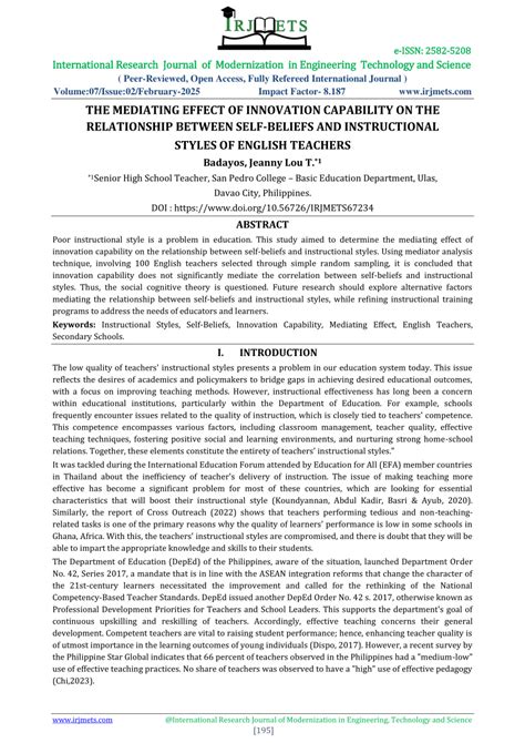 Pdf The Mediating Effect Of Innovation Capability On The Relationship