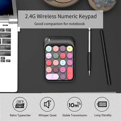 Buy NACODEX AK GHz Wireless Numeric Keypad Keys Retro Typewrite Round Key Silent