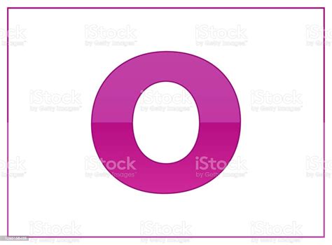 O 벡터 글꼴 어둡고 밝은 보라색 색상으로 만든 레터 로고 브랜드 라벨 크리에이티브 포스터 등을 위해 흰색 배경에 얇은 프레임이