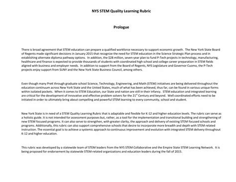 Pdf Nys Stem Quality Learning Rubric Prologue · 2017 01 18 · Nys Stem Quality Learning Rubric