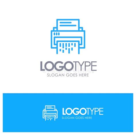 Confidential Data Delete Document File Information Shredder Blue Outline Logo Place For