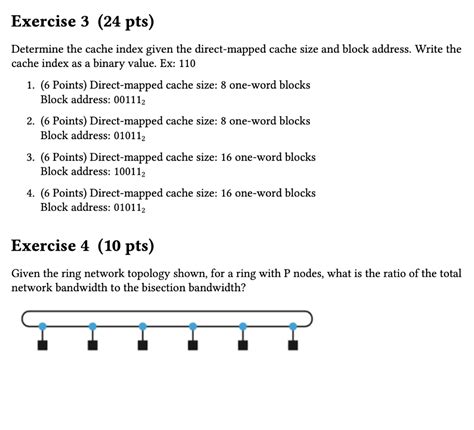 Solved Exercise 3 24 Pts Determine The Cache Index Given Chegg Com