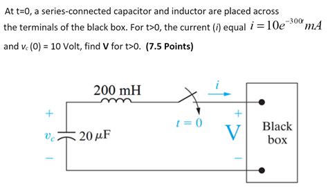Solved At T 0 A Series Connected Capacitor And Inductor