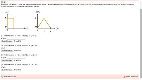 solved functions x t and h t have the waveforms as shown below