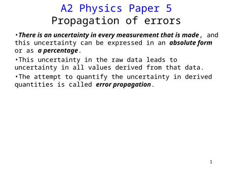 Ppt A2 Physics Error Propagation 001 Dokumentips