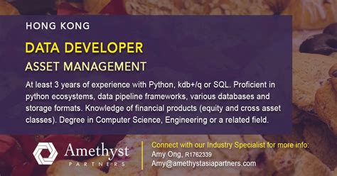 amethyst partners on linkedin datadeveloper assetmanagement python sql pythonecosystems…