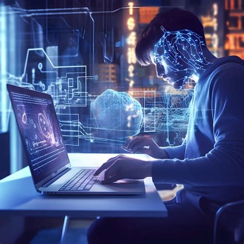 Premium Photo Male Programmer Using Laptop