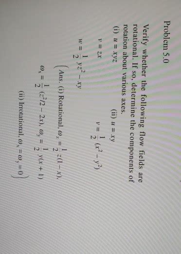 Solved Problem 50 Verify Whether The Following Flow Fields