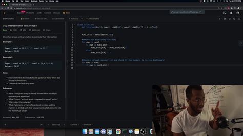 Intersection Of Two Arrays Ii Explained Leetcode 350 Python Youtube