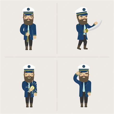 Premium Vector Sailor Captain Illustration Animation