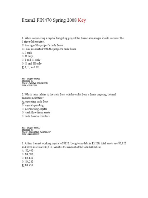 Finance Exam Questions 2 Pdf Net Present Value Cost Of Capital
