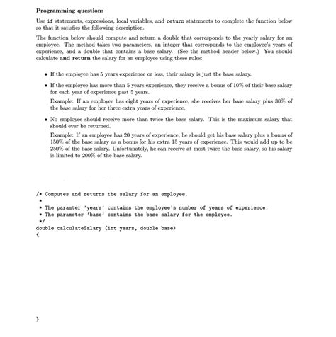 Solved Programming Question Use If Statements Expressions
