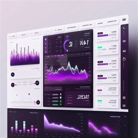 Premium Photo Futuristic User Interface With Charts And Graphs Vector Illustration