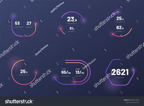 Set Collection Indicator Template Ui Ux Stock Vector Royalty Free 1809673342 Shutterstock