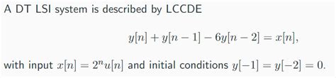 solved a dt lsi system is described by lccde