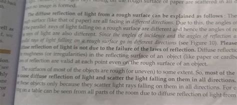 The Diffuse Reflection Of Light From A Rough Surface Can Be Explained As