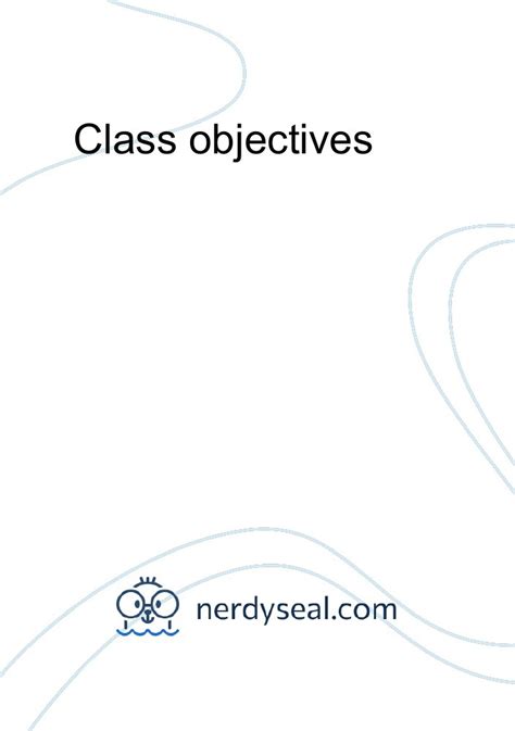 Class Objectives 269 Words Nerdyseal
