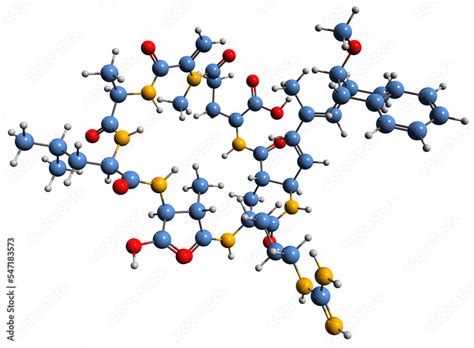 3d Image Of Microcystin Lr Skeletal Formula Molecular Chemical