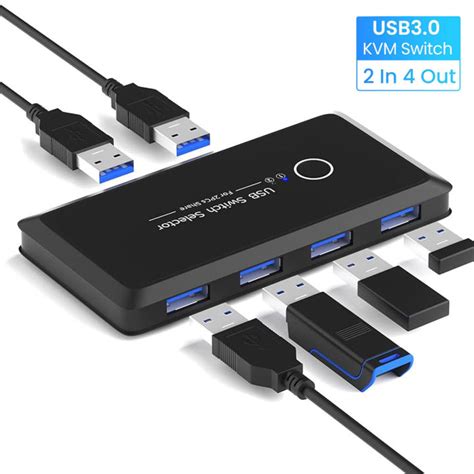 USB Switch Selector Port Computers Peripheral Switcher Adapter Hub For PC Printer