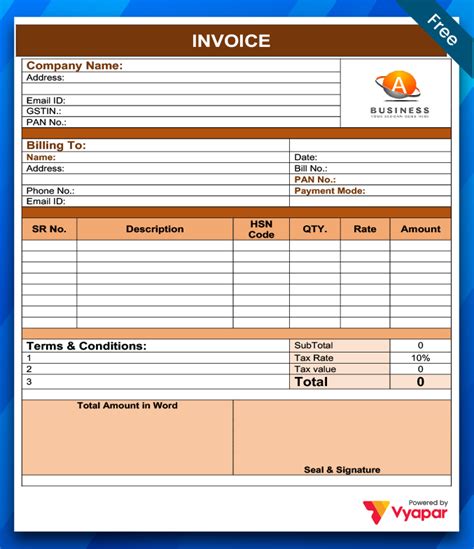 Invoice Format In Word Download Free Word Bill Templates