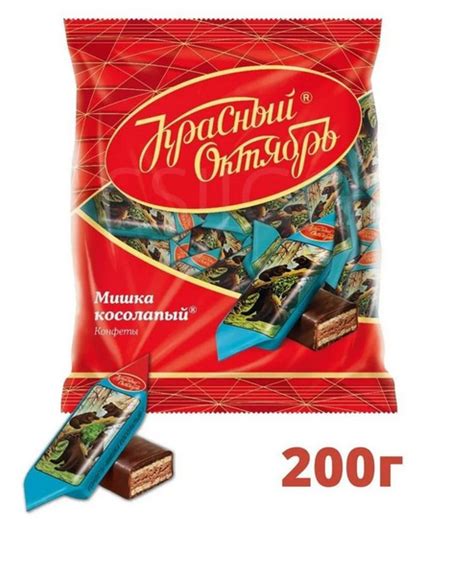 Конфеты Мишка косолапый Красный Октябрь 200 гр купить с доставкой по выгодным ценам в