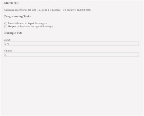 Solved Statement Given An Integer Print The Sign I E Chegg