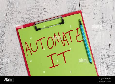 Handwriting Text Automate It Conceptual Photo Convert Process Or Facility To Be Operated
