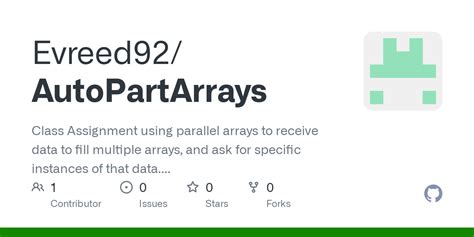 GitHub Evreed92 AutoPartArrays Class Assignment Using Parallel