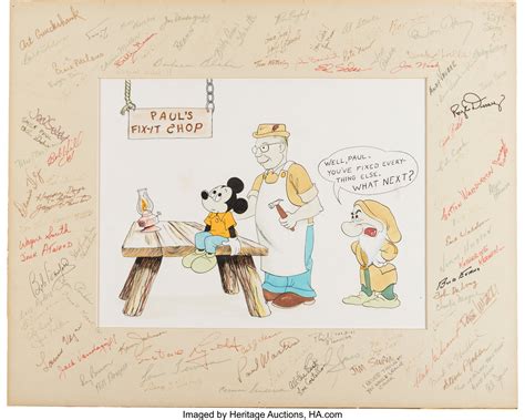 Walt Disney World Mickey Mouse And Grumpy Original Illustration Lot