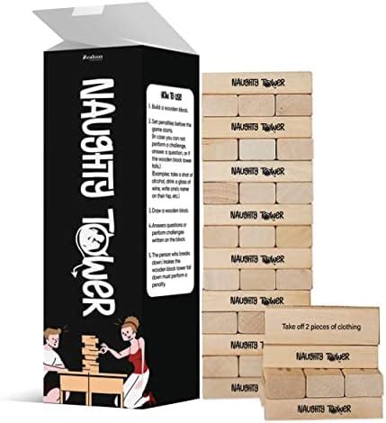 The Naughty Tower Stacking Wooden Blocks Game For Adults Couple Dare Questions All Genders