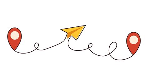 두 점 사이의 길 위치 포인터 Gps 네비게이션 및 여행 개념 추적기를 계획합니다 벡터 손 그리기 그림 가리키기에 대한 스톡 벡터 아트 및 기타 이미지 Istock