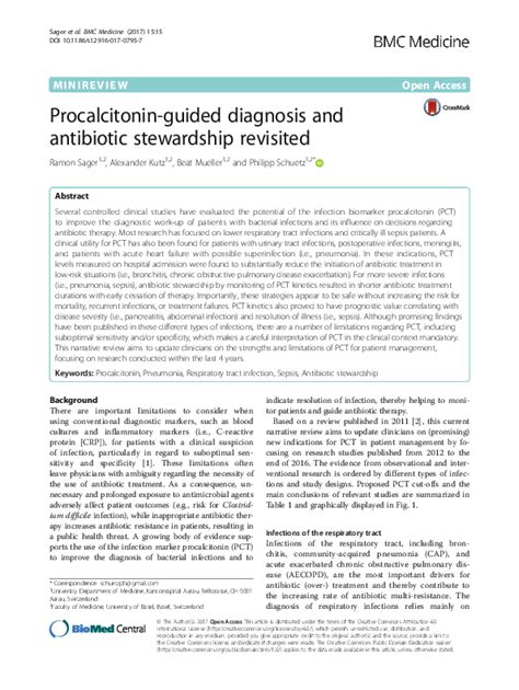 Pdf Procalcitonin Guided Diagnosis And Antibiotic Stewardship Revisited
