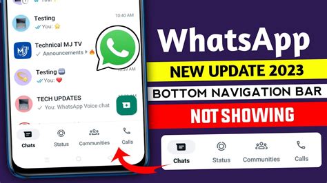 Whatsapp Bottom Navigation Bar Update Whatsapp Bottom Navigation Bar Not Showing Update Youtube