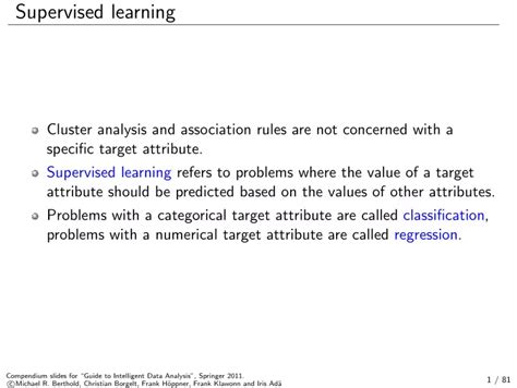 Ppt Supervised Learning Cluster Analysis And Association Rules Are Not Powerpoint
