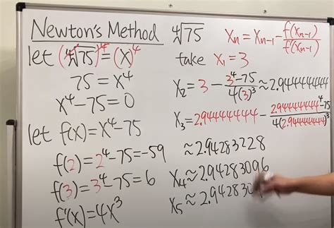 Approximate The 4th Root Of 75 Using Newtowns Method Calculus 1 Newton Raphson Method