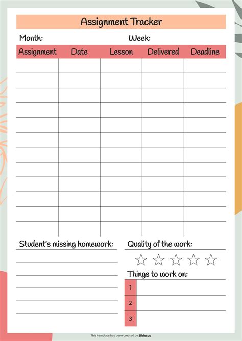 Trity Boho Style Assignment Tracker My Planner