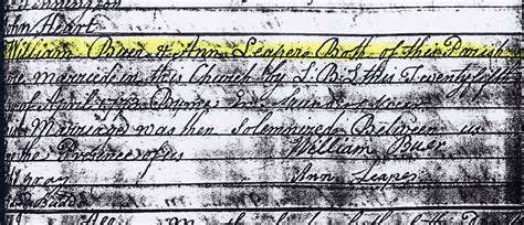 Marriage Of William Buer And Ann Leaper On 25 April 1773