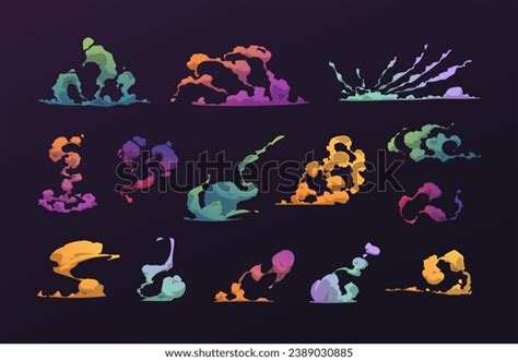Cartoon Colorful Smoke Effect Comic Game Stock Vector Royalty Free