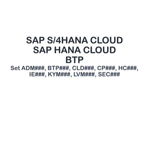 SAP BTP Business Technology Platform HANA Cloud Cloud Platform Cloud ALM