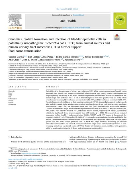 Pdf Genomics Biofilm Formation And Infection Of Bladder Epithelial Cells In Potentially