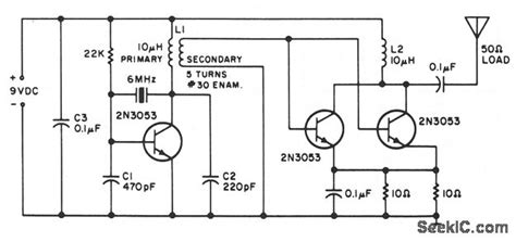 1 W Cw Transmitter Communication Circuit Circuit Diagram
